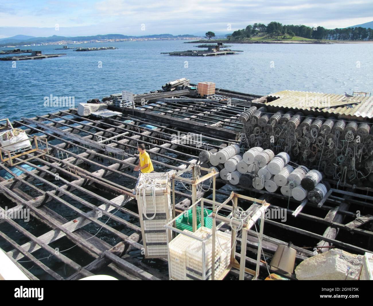 A fishing raft. Pridive fishing piers and rafts to install nets and ...