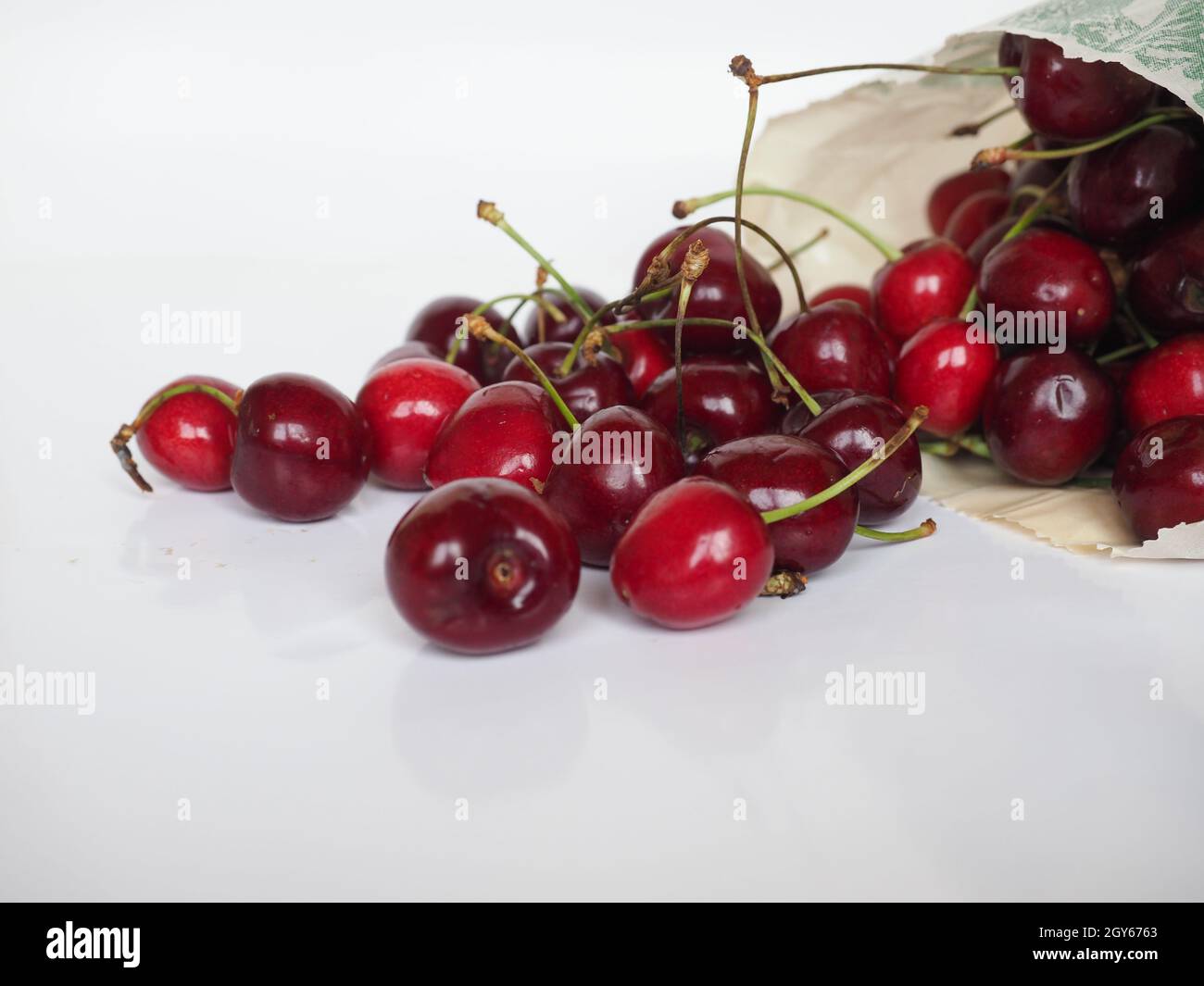 sweet cherry aka wild cherry or red cherry vegetarian fruit food Stock ...
