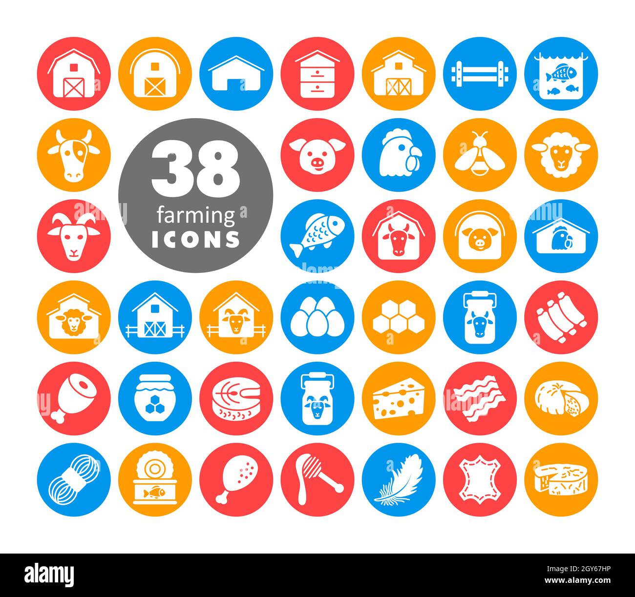 Farm animal white glyph icons set. Animal food sign. Graph symbol for ...