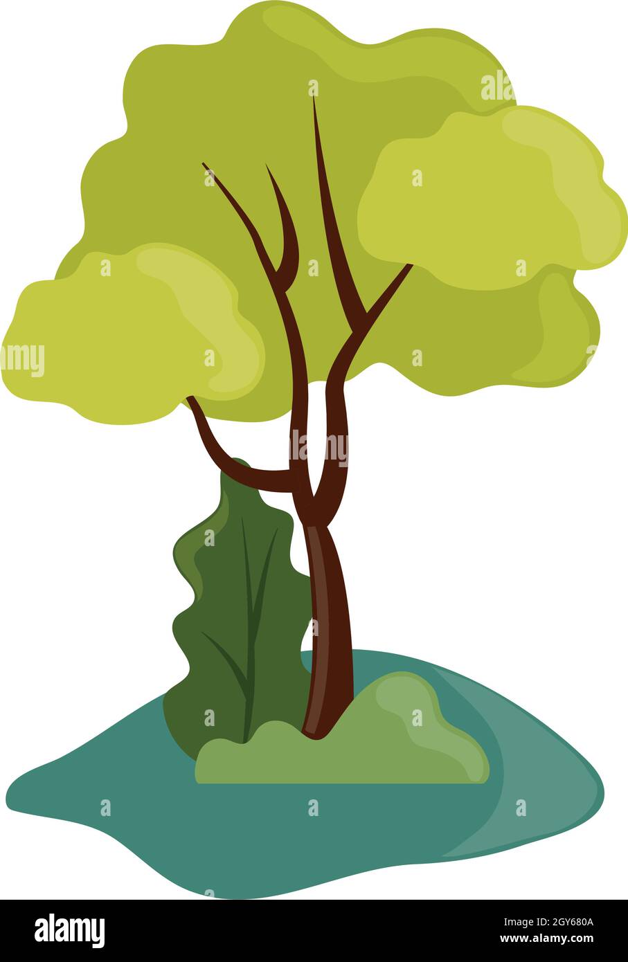 tree bush grass Stock Vector Image & Art - Alamy