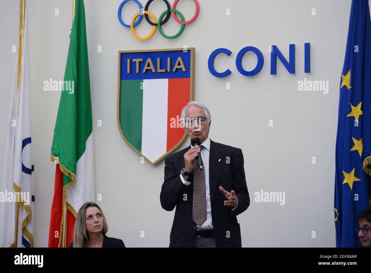 ROME: CONI ceremonies hall, Roma, Italy, October 06, 2021, Giovanni ...