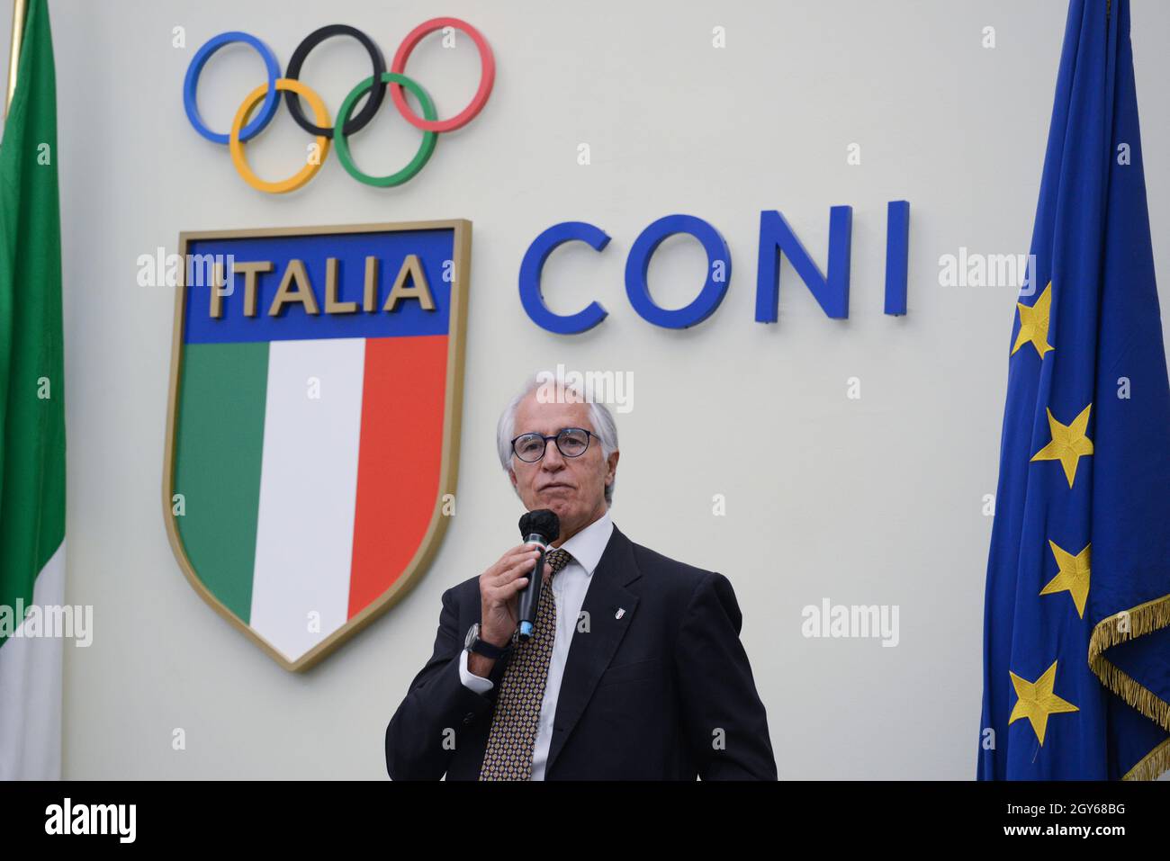 ROME: CONI ceremonies hall, Roma, Italy, October 06, 2021, Giovanni ...
