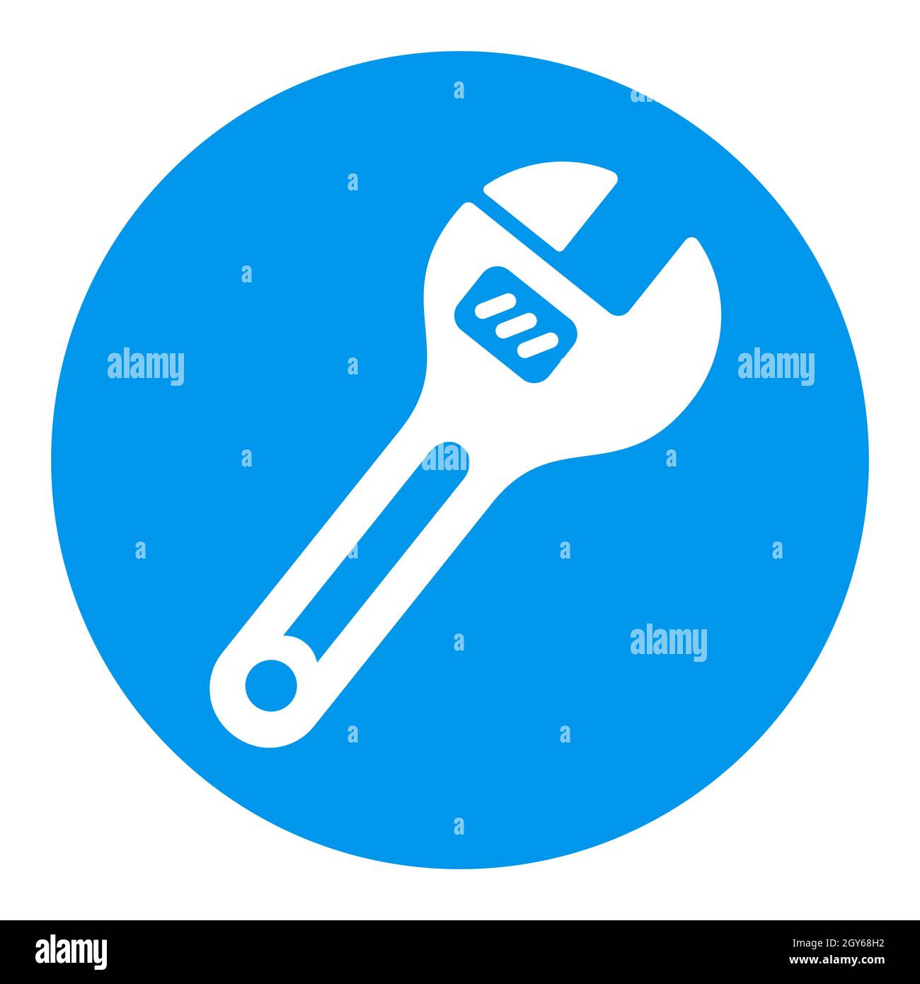 Adjustable spanner vector white glyph icon. Construction, repair and ...