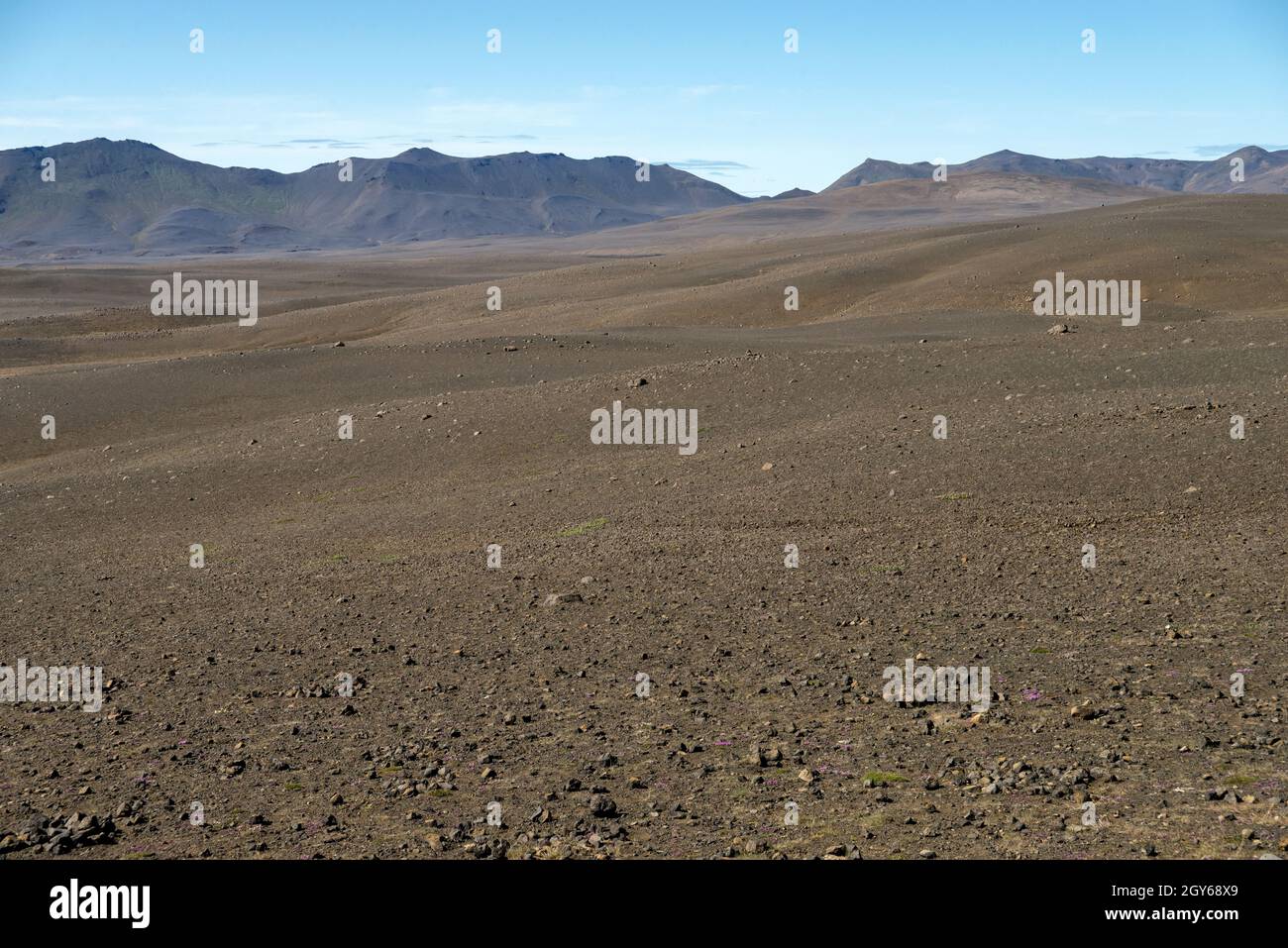 dark lava desert - great vastness in Iceland highlands Stock Photo - Alamy