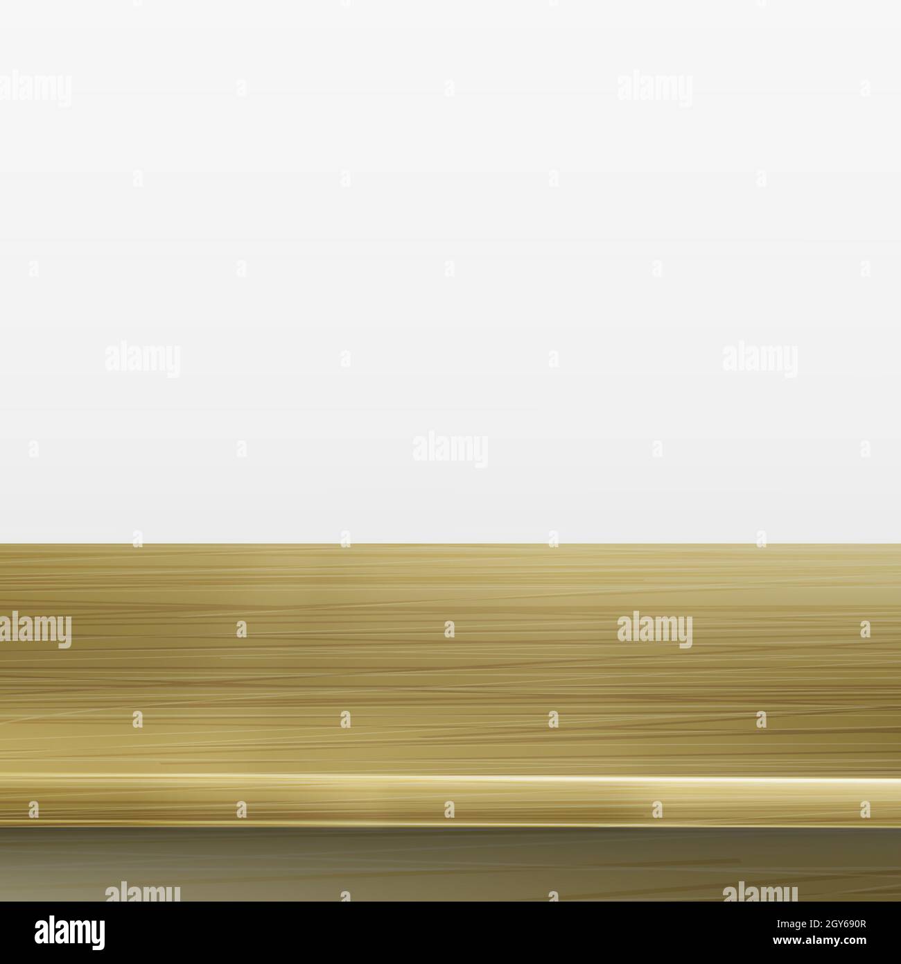 Realistic yellow wood table top on white background - Vector ...