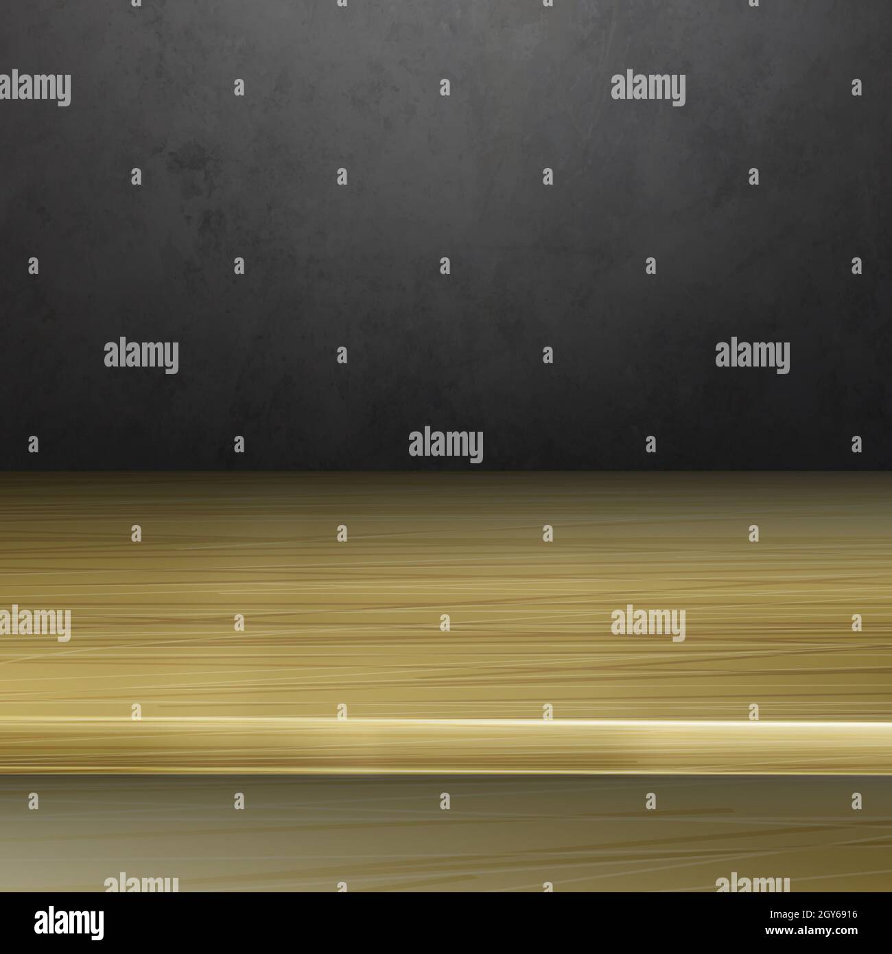 Realistic yellow wood table top on dark background - Vector ...
