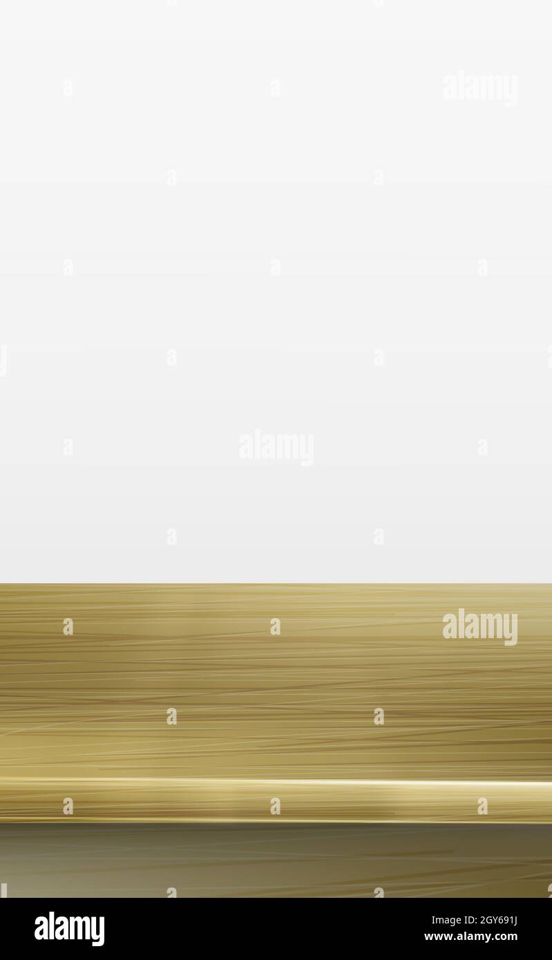 Realistic yellow wood table top on white background - Vector ...