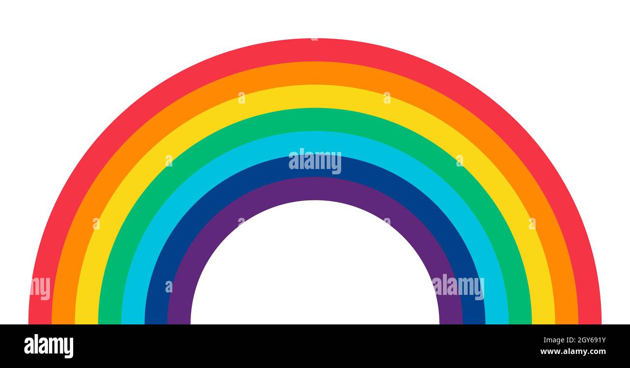 Beautiful multicolored rainbow, rainbow colors on a white background ...