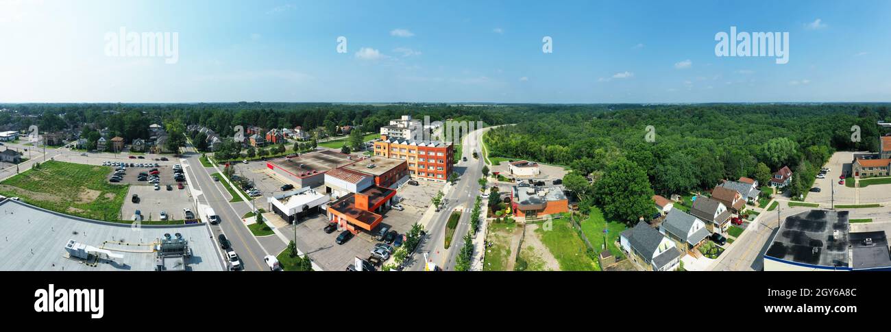 An aerial panorama of St Thomas, Ontario, Canada city center Stock ...