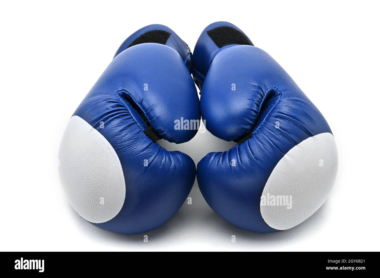 Blue boxing gloves on an isolated white background.Mitten Stock Photo ...