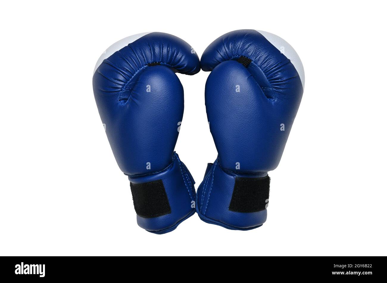 Blue boxing gloves on an isolated white background.Mitten Stock Photo ...