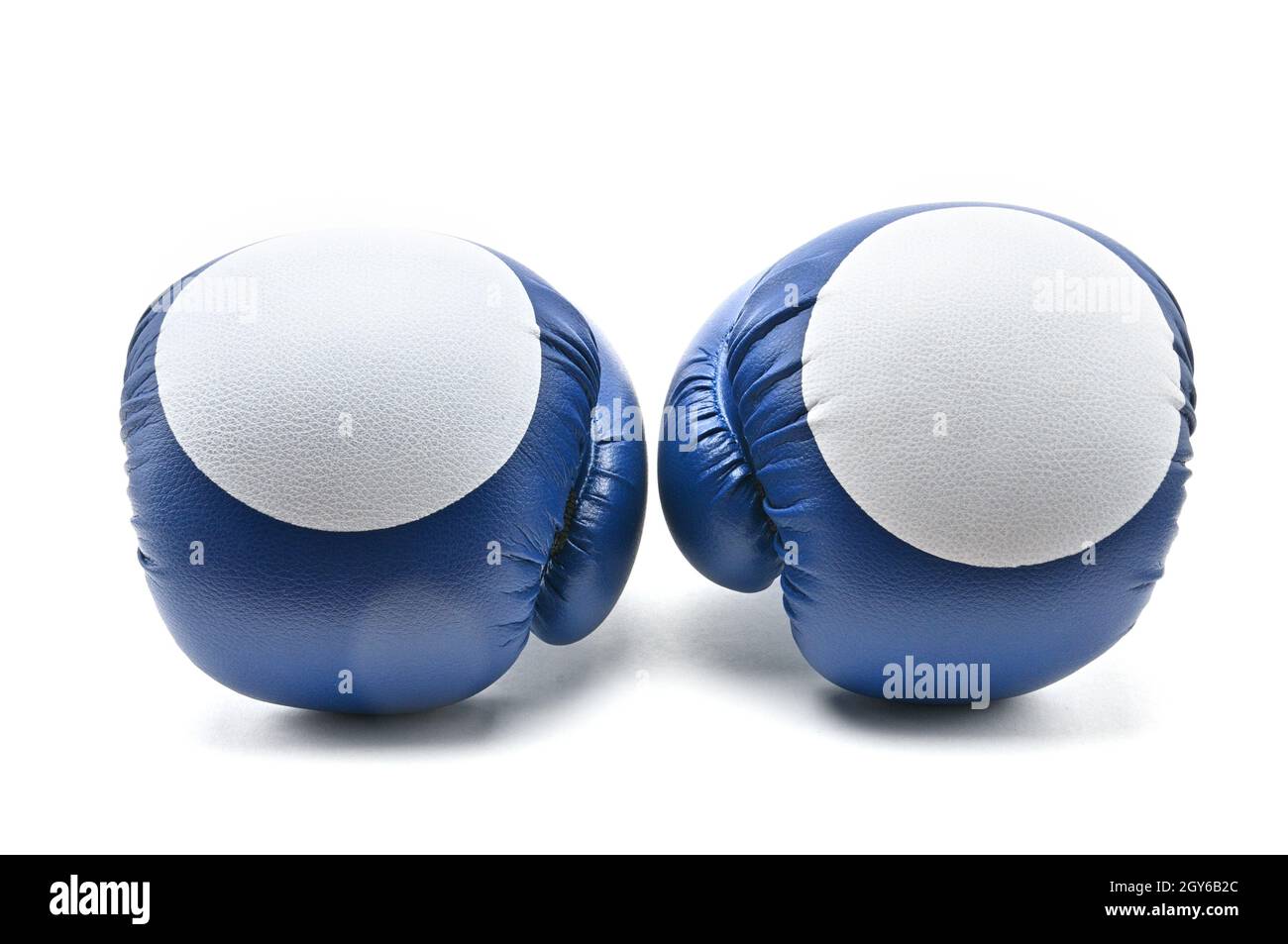 Blue boxing gloves on an isolated white background.Mitten Stock Photo ...