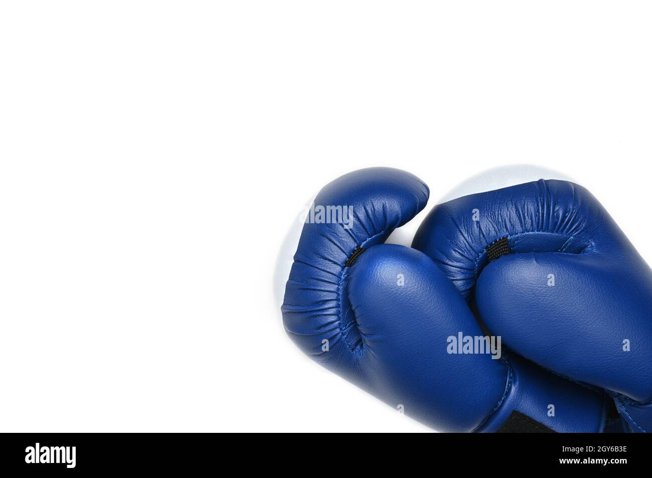 Blue boxing gloves on an isolated white background.Mitten Stock Photo ...
