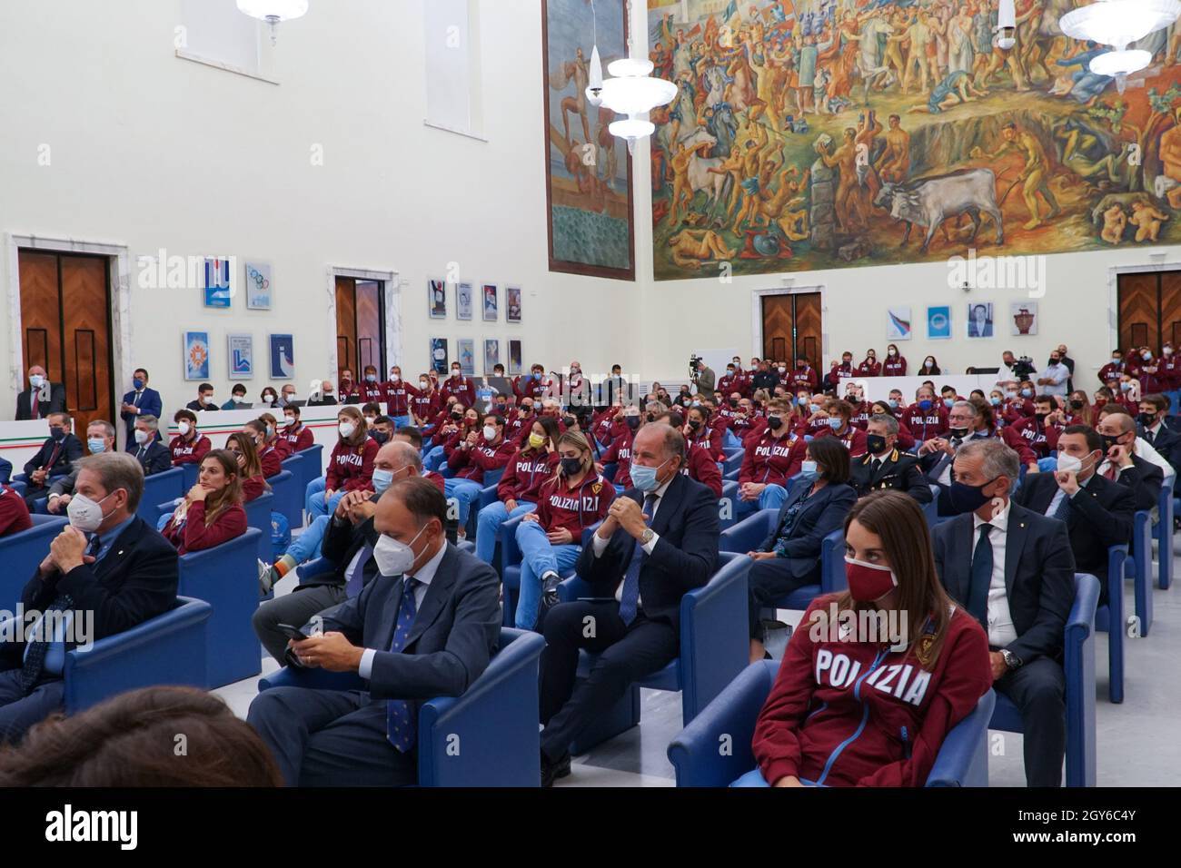 ROME: CONI ceremonies hall, Roma, Italy, October 06, 2021, The Olympic ...