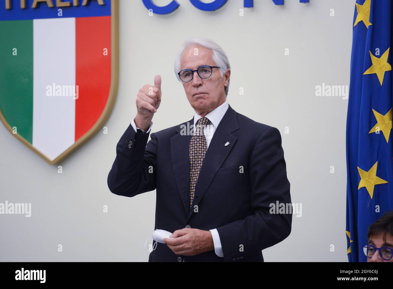 ROME: CONI ceremonies hall, Roma, Italy, October 06, 2021, Giovanni ...