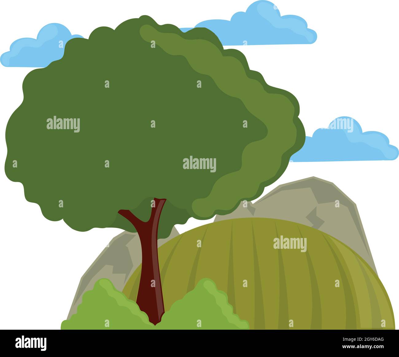 green tree hill and sky Stock Vector Image & Art - Alamy