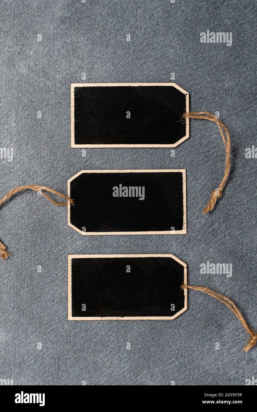 Collection of Blank Empty Sticker Tags Tied With A String For ...