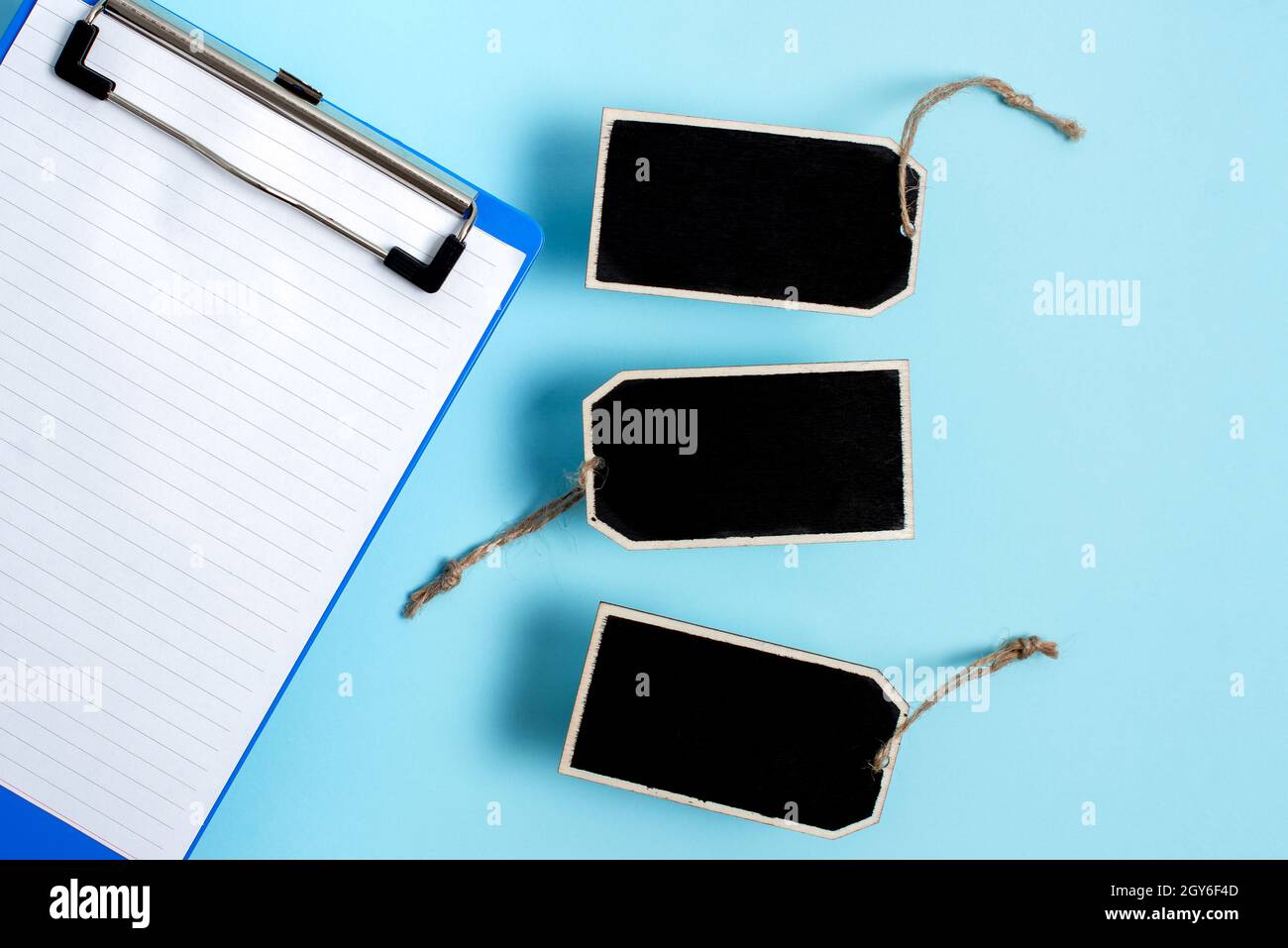 Collection of Blank Empty Sticker Tags Tied With A String For ...