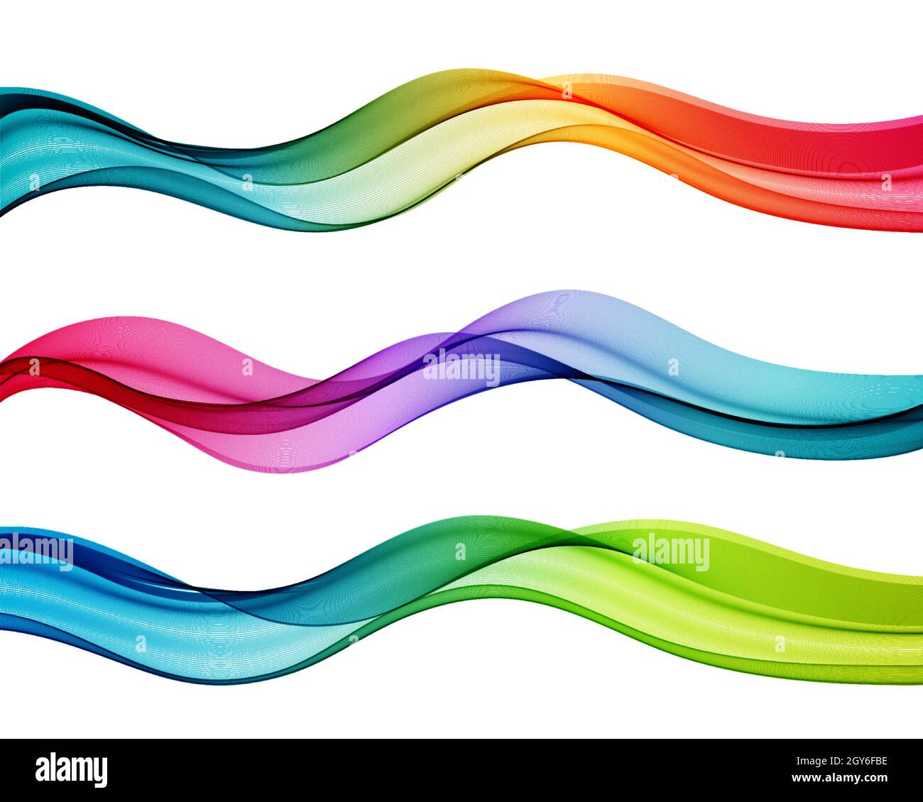 Vector abstract colorful flowing wave lines isolated on white ...