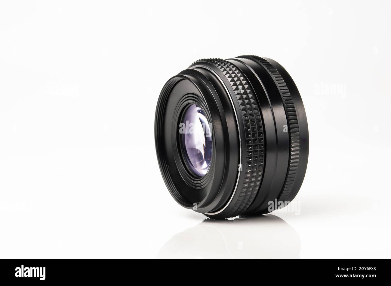 photo lens on white background with reflection Stock Photo - Alamy