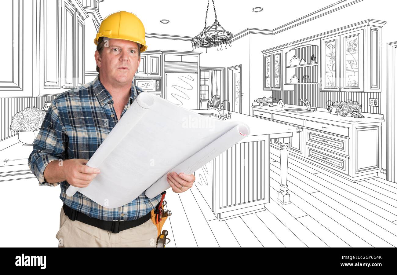 Building contractor in hard Cut Out Stock Images & Pictures - Alamy