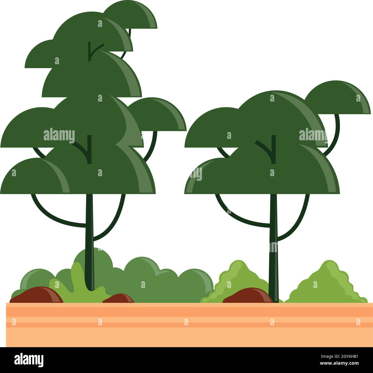 cartoon landscape trees Stock Vector Image & Art - Alamy