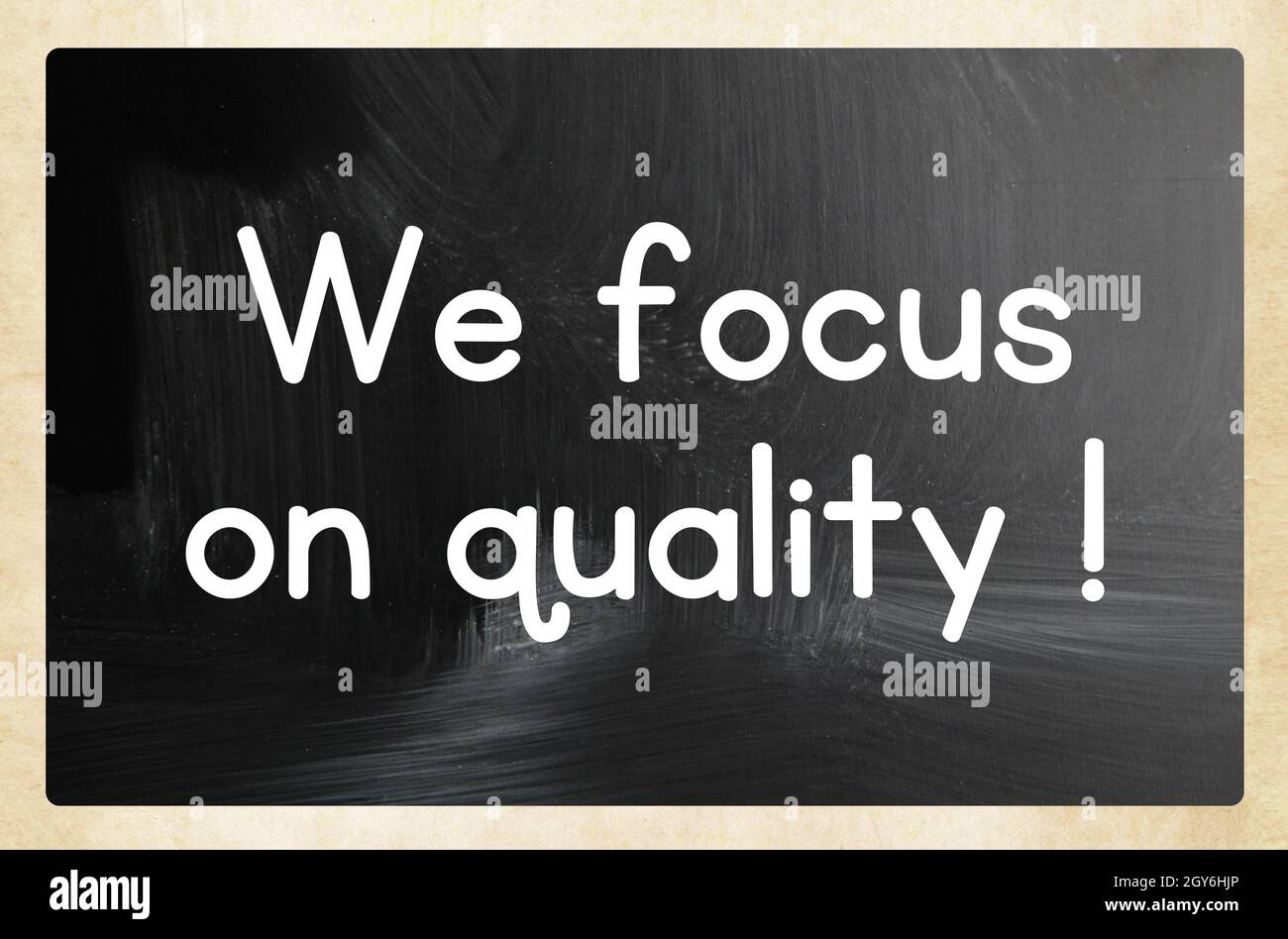 we focus on quality concept Stock Photo - Alamy