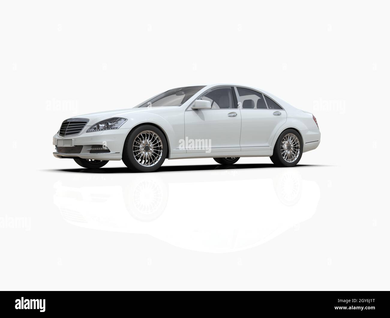 Generic and Brandless Luxury Car Isolated on White 3d Illustration ...