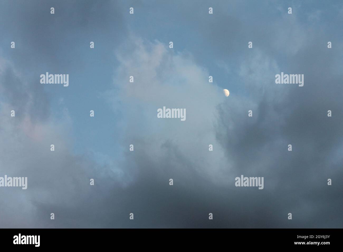 beautiful clouds with moon gray storm darkness rain Stock Photo - Alamy