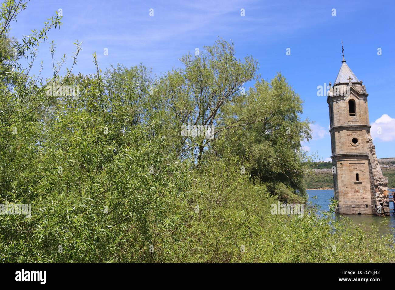 beautiful church submerged in the water by the flood of the swamp Stock ...