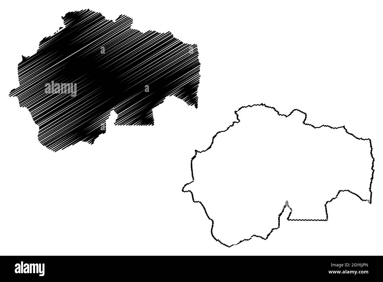 Kalimpong district (West Bengal State, Republic of India) map vector ...