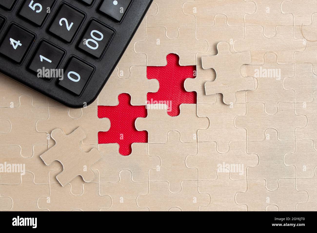 Building An Unfinished White Jigsaw Pattern Puzzle With Missing Last ...