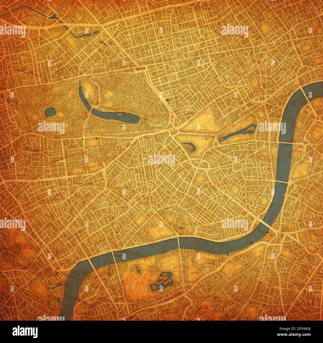 coat of arms over vintage style map of roads in city center of London ...