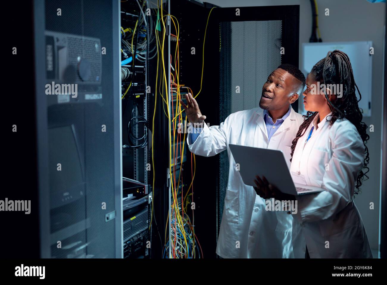 African american computer technicians using hi-res stock photography ...