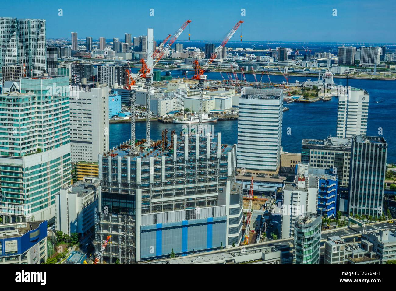 Building under construction and the Tokyo skyline. Shooting Location ...
