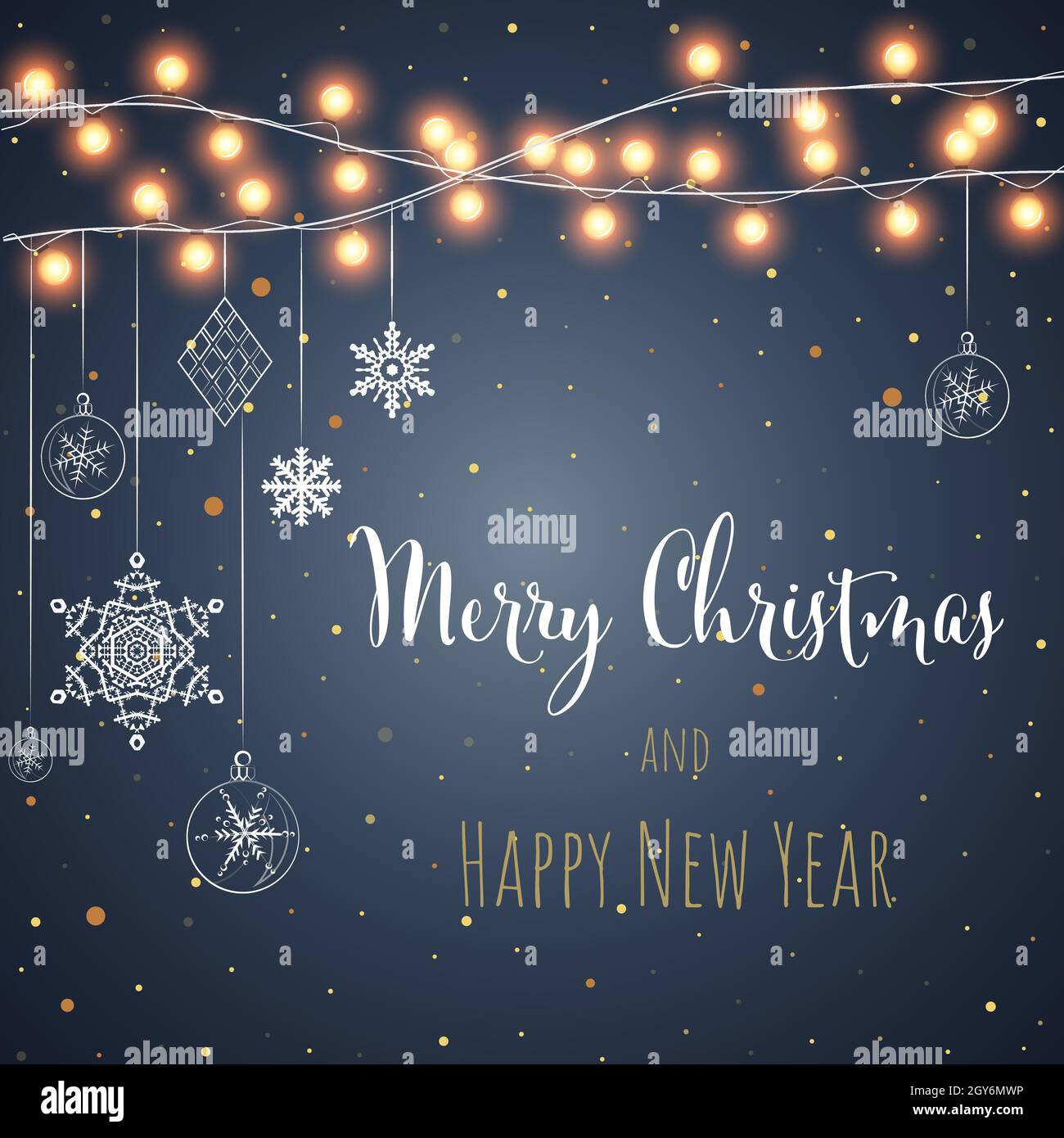 Christmas and New Year background greeting card. Vector illustration ...