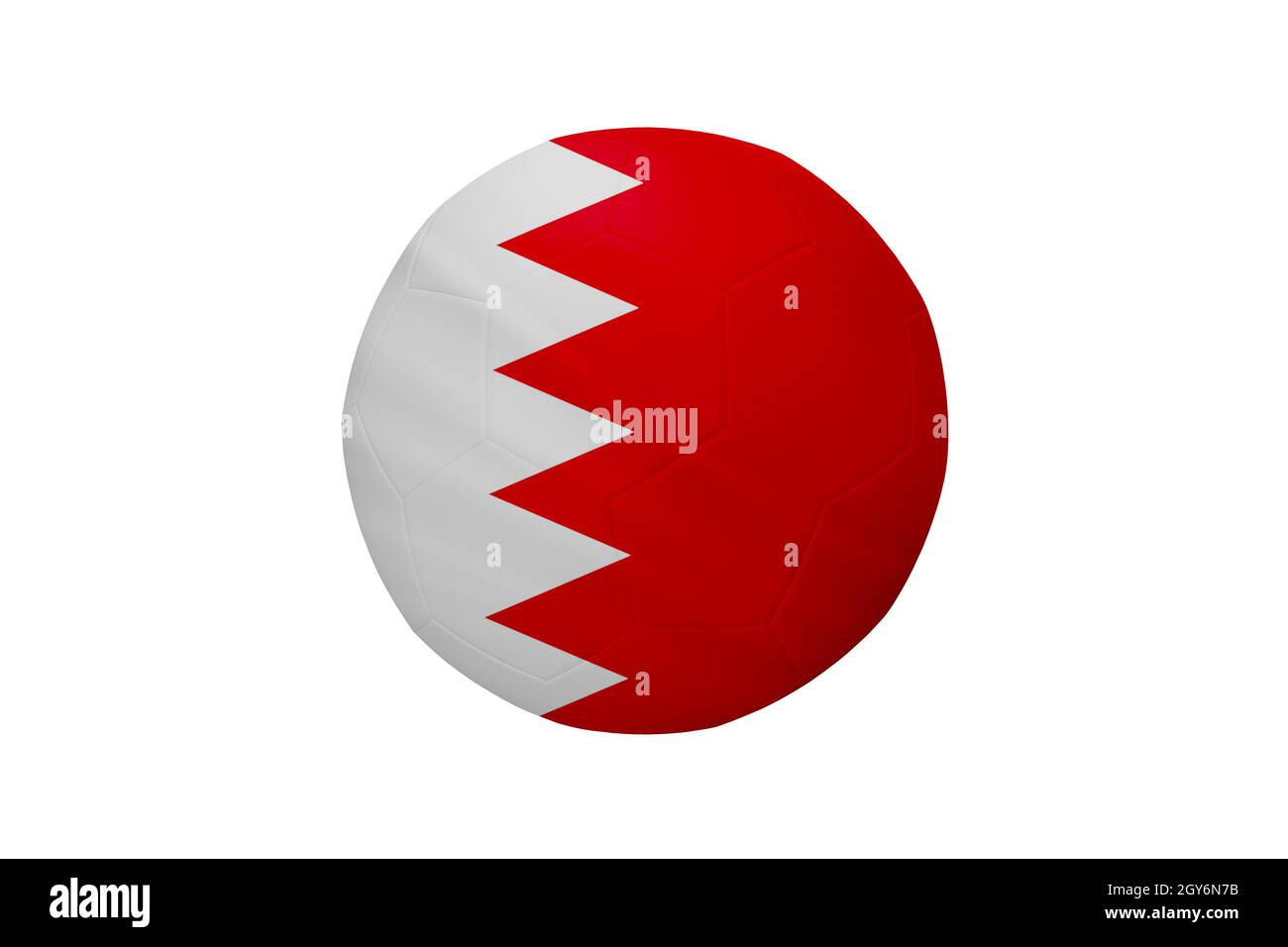 Football in the colors of the Bahrain flag isolated on white background ...