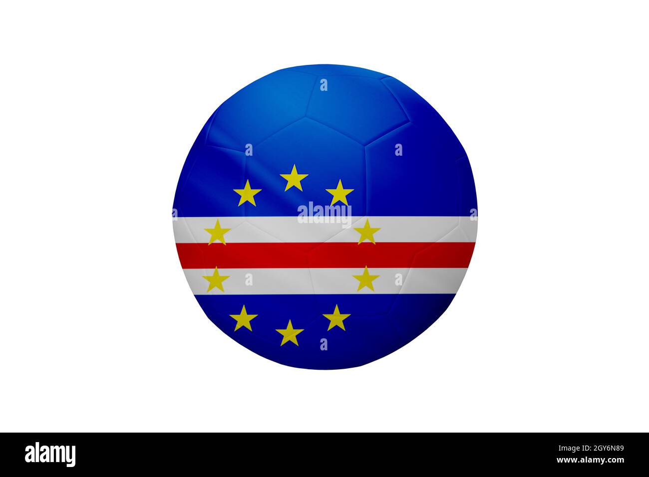 Football in the colors of the Cape Verde flag isolated on white ...