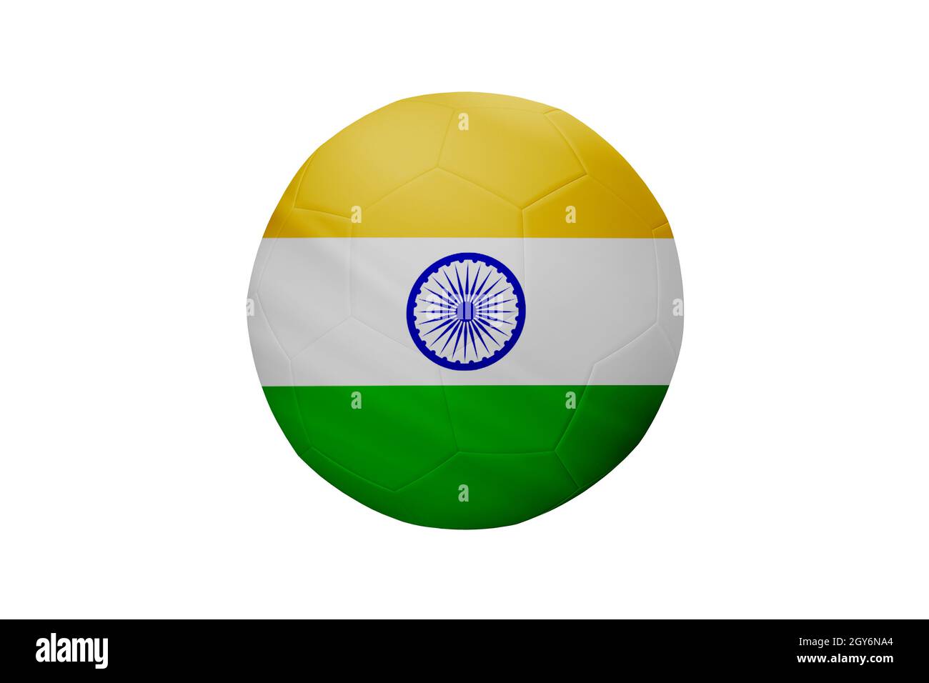 Football in the colors of the India flag isolated on white background ...