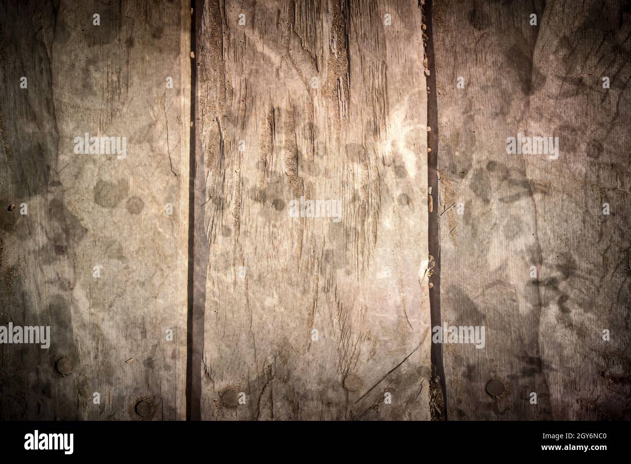 Old and weathered vintage wooden plank background with scratches Stock ...
