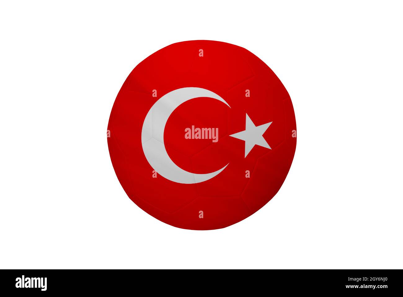 Football in the colors of the Turkey flag isolated on white background ...