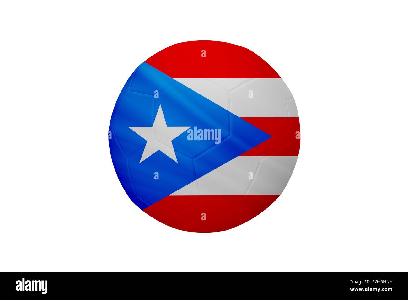 Football in the colors of the Puerto Rico flag isolated on white ...