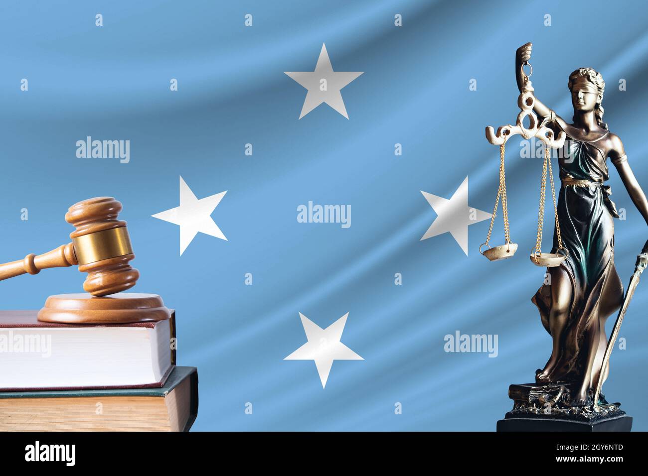 Law and justice in Federated States of Micronesia. Statue of themis and ...