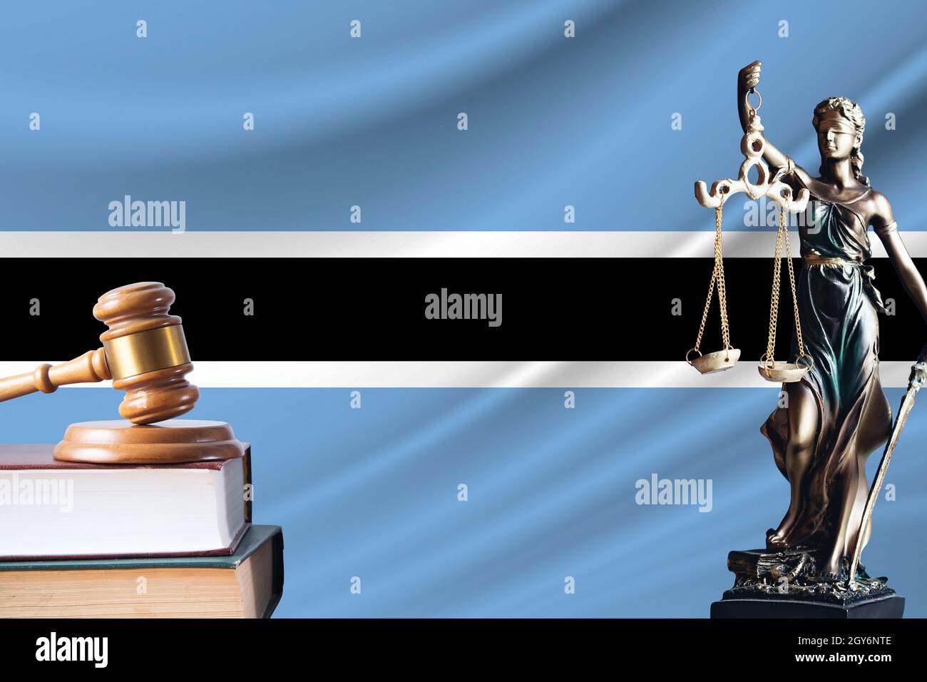 Law and justice in Botswana. Statue of themis and the gavel of the ...