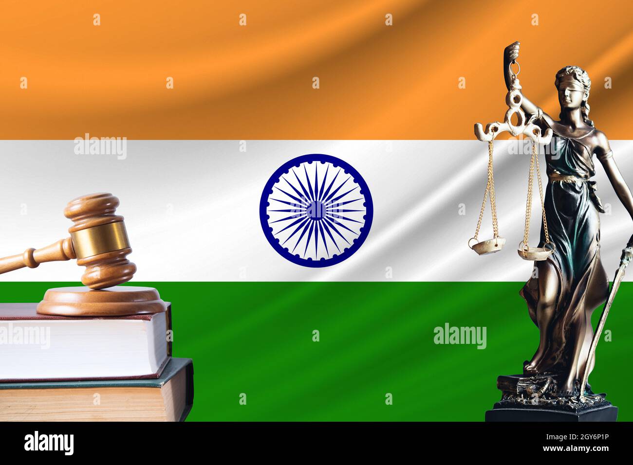 Law and justice in India Statue of themis and the gavel of the judge ...