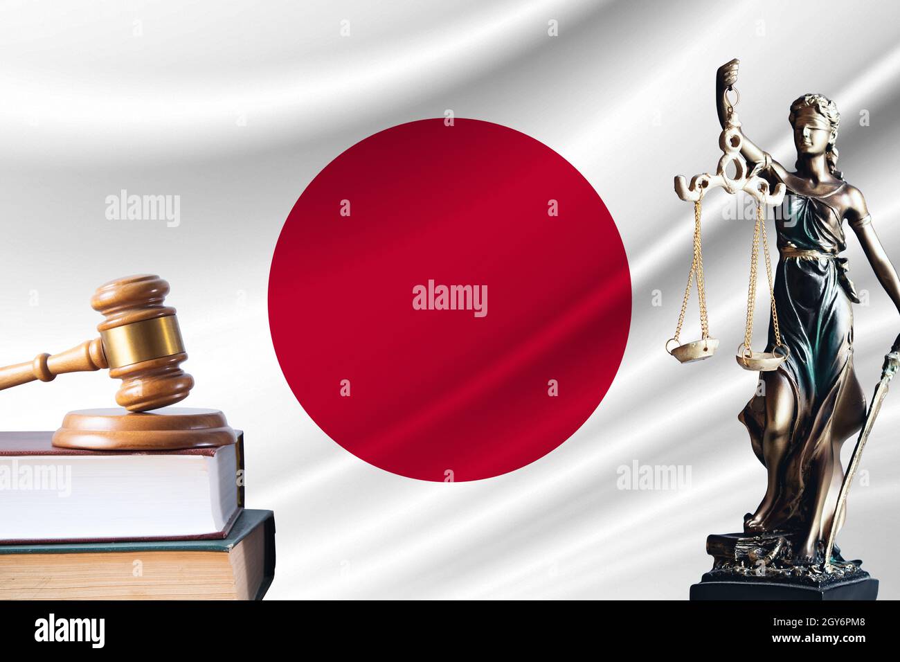 Law and justice in Japan Statue of themis and the gavel of the judge ...