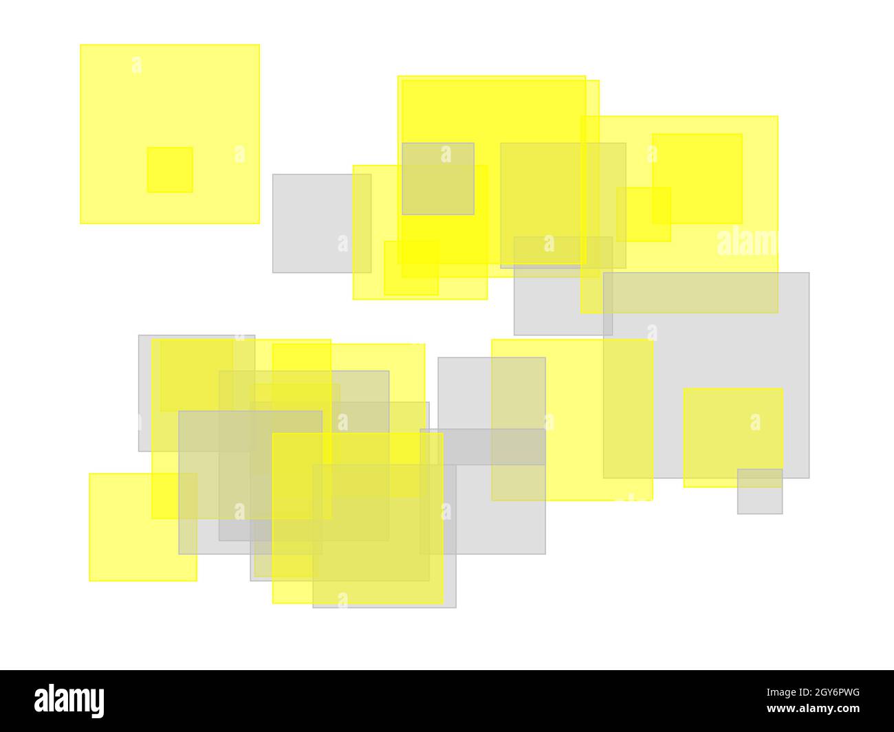 Abstract minimalist gray yellow illustration with squares and white ...
