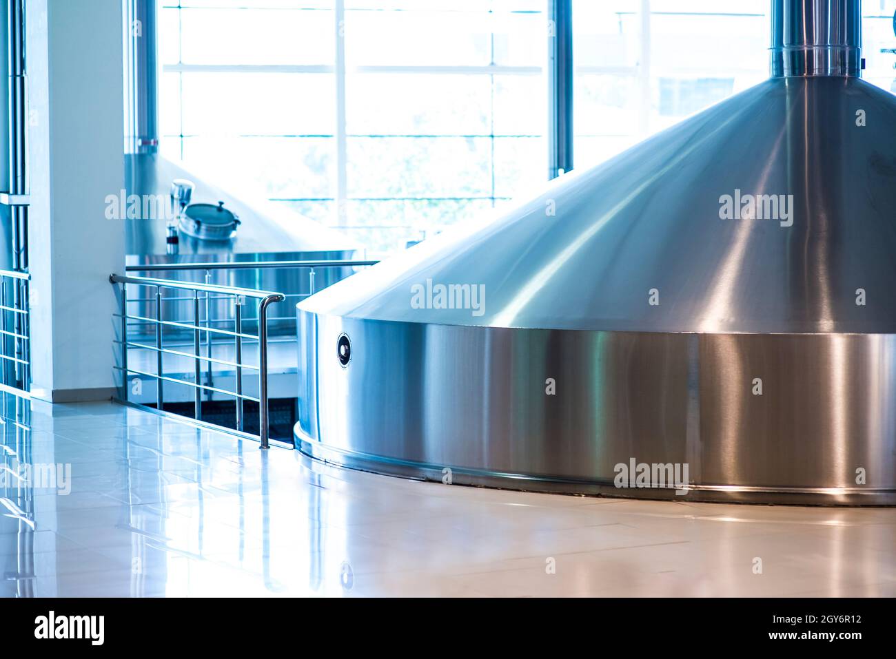 Tanks for beer storage. Modern Brewing Production Stock Photo - Alamy