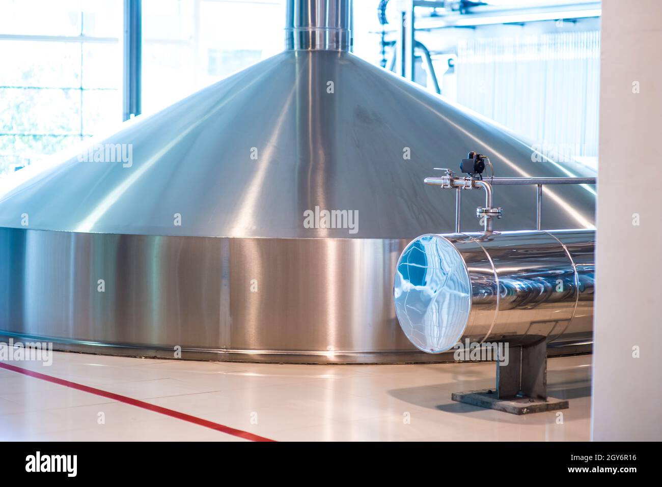 Tanks for beer storage. Modern Brewing Production Stock Photo - Alamy