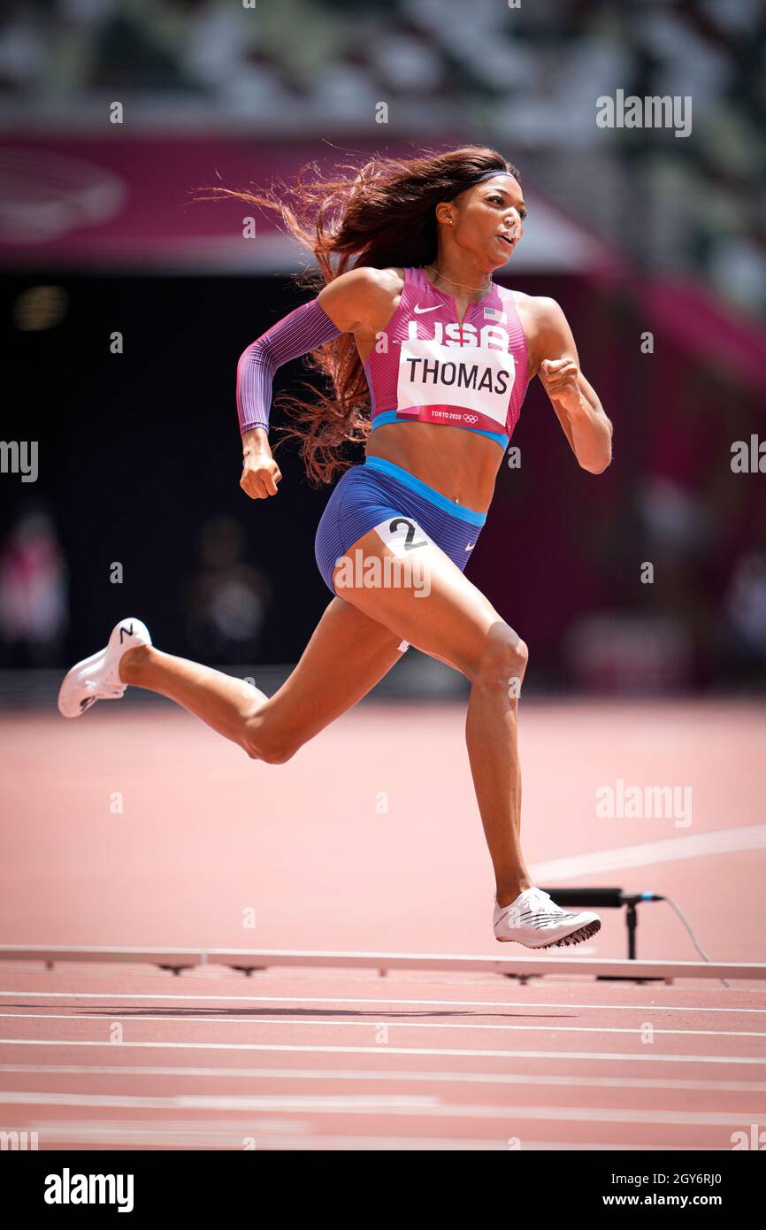 Gabrielle Thomas participated in the 200 m semifinal of the 2020 Tokyo ...